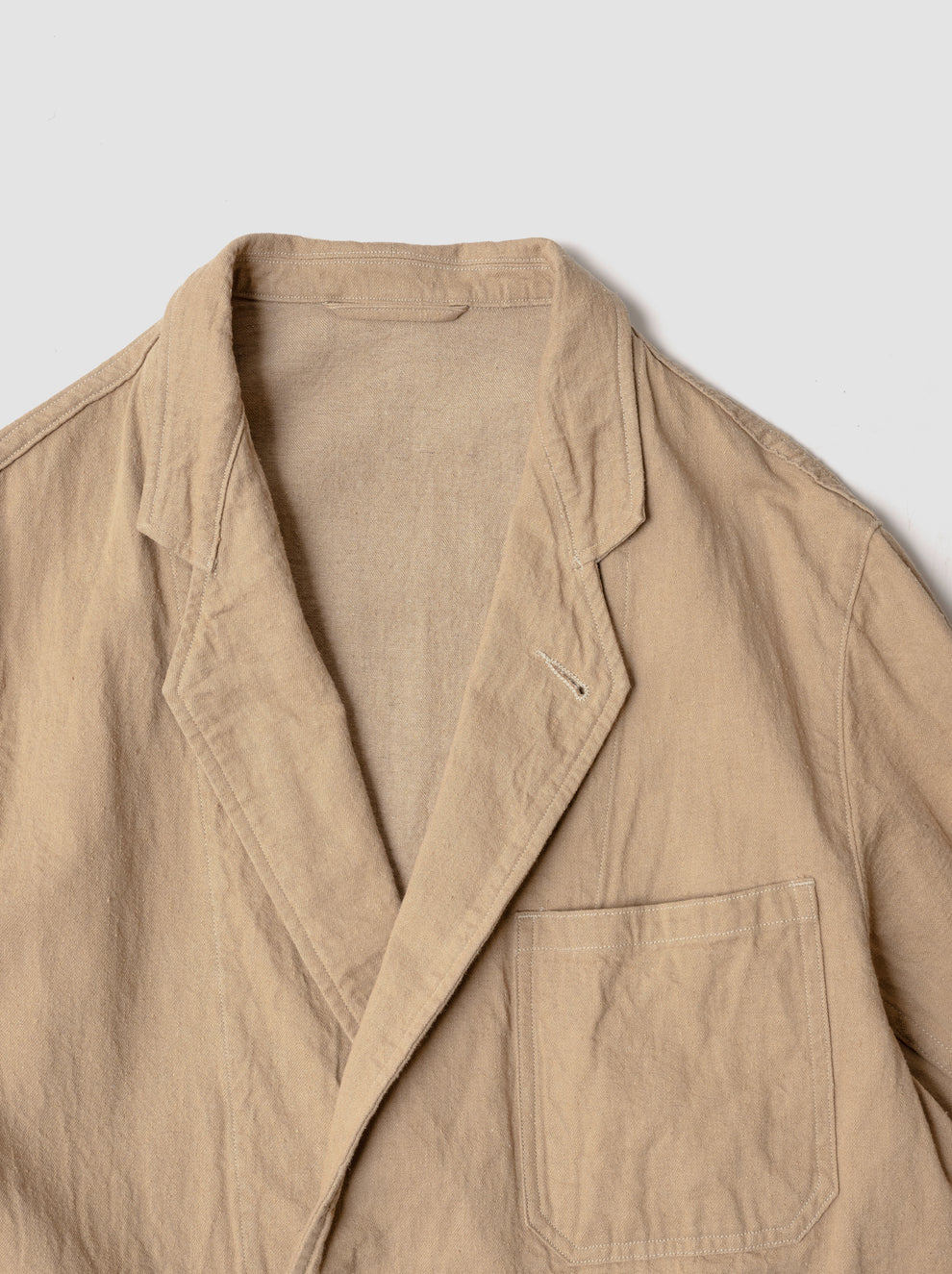 KAPTAIN SUNSHINE / Cotton Linen Denim DB Take Easy Jacket -BEIGE – and ...