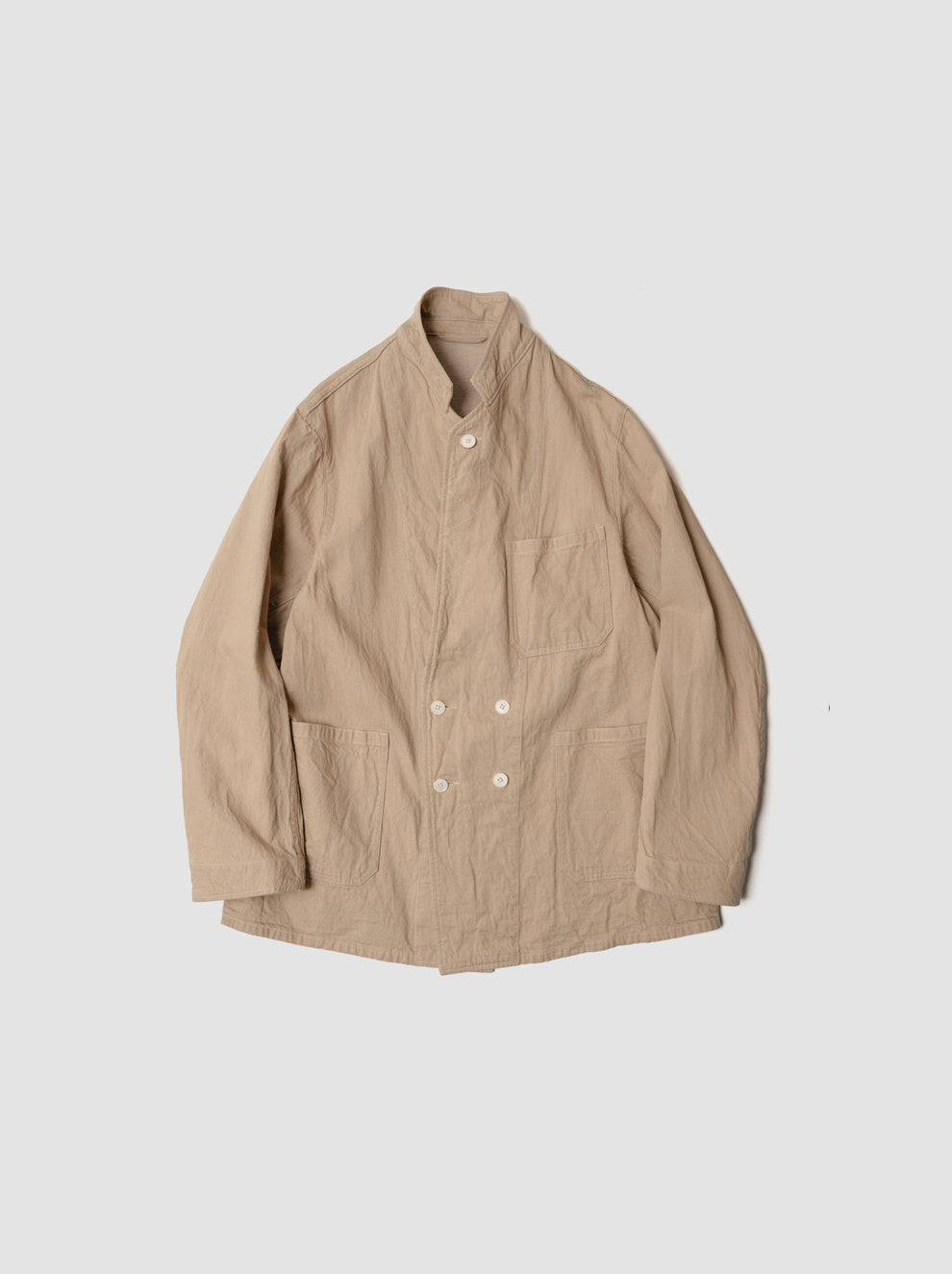 KAPTAIN SUNSHINE / Cotton Linen Denim DB Take Easy Jacket -BEIGE – and ...
